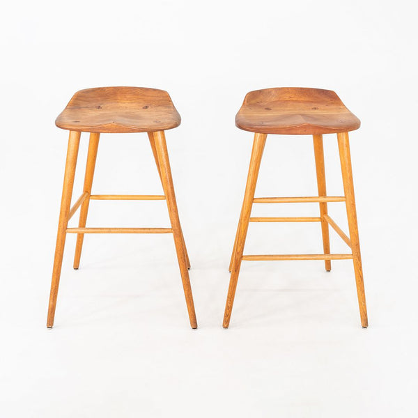 1986 Pair of Thomas Moser Bar Stools Comprised of Cherry and Ash Wood ...