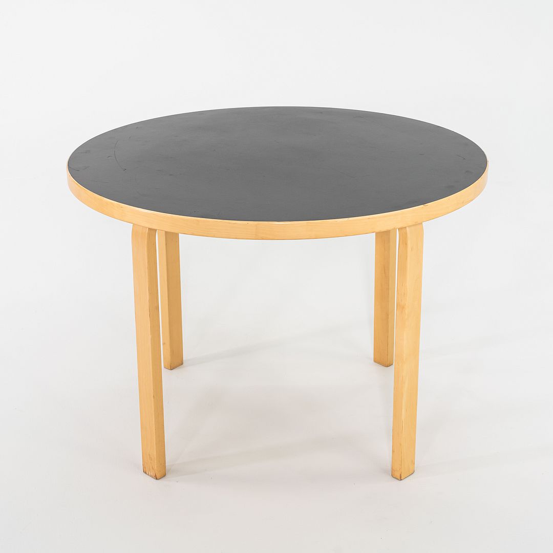 1980s Aino and Alvar Aalto for Artek 90A Round Dining Table 40" Steam ...