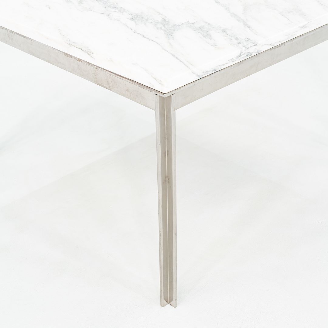 1960s Gordon Bunshaft & Davis Allen SOM Steel Dining Table Honed Marbl ...